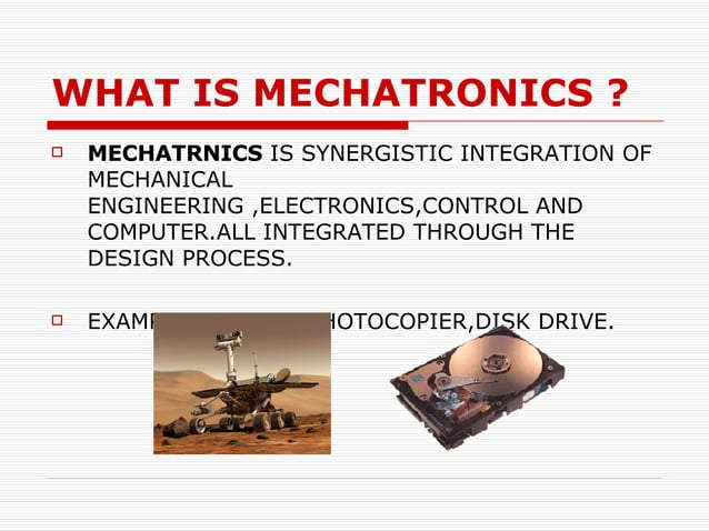 Mechatronics An Introduction | PPT