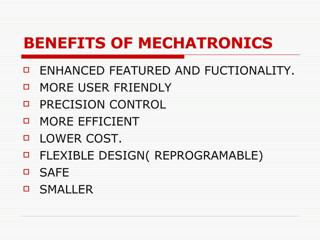 Mechatronics An Introduction | PPT