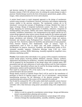 Mechatronics engineering syllabus in thapar institute | PDF