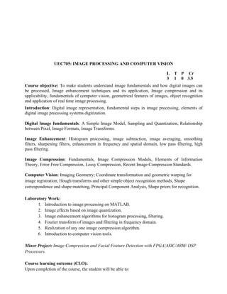 Mechatronics engineering syllabus in thapar institute | PDF