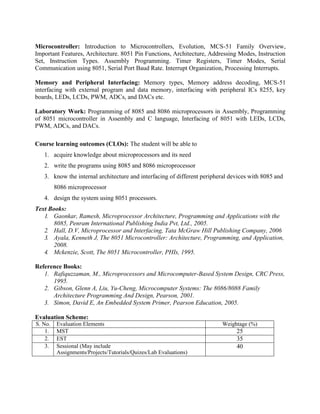 Mechatronics engineering syllabus in thapar institute | PDF
