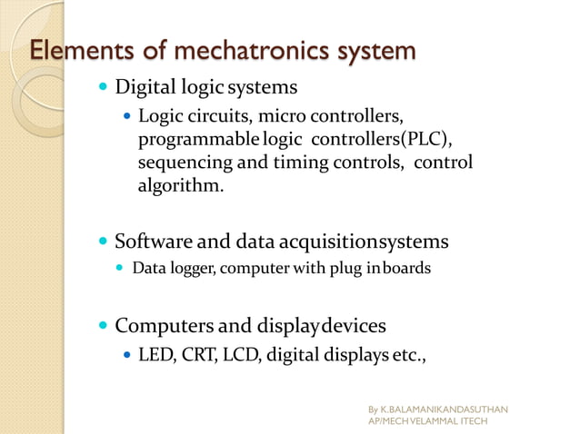 ME8791-Mechatronics introduction,systems and emerging areas | PDF | Technology & Computing