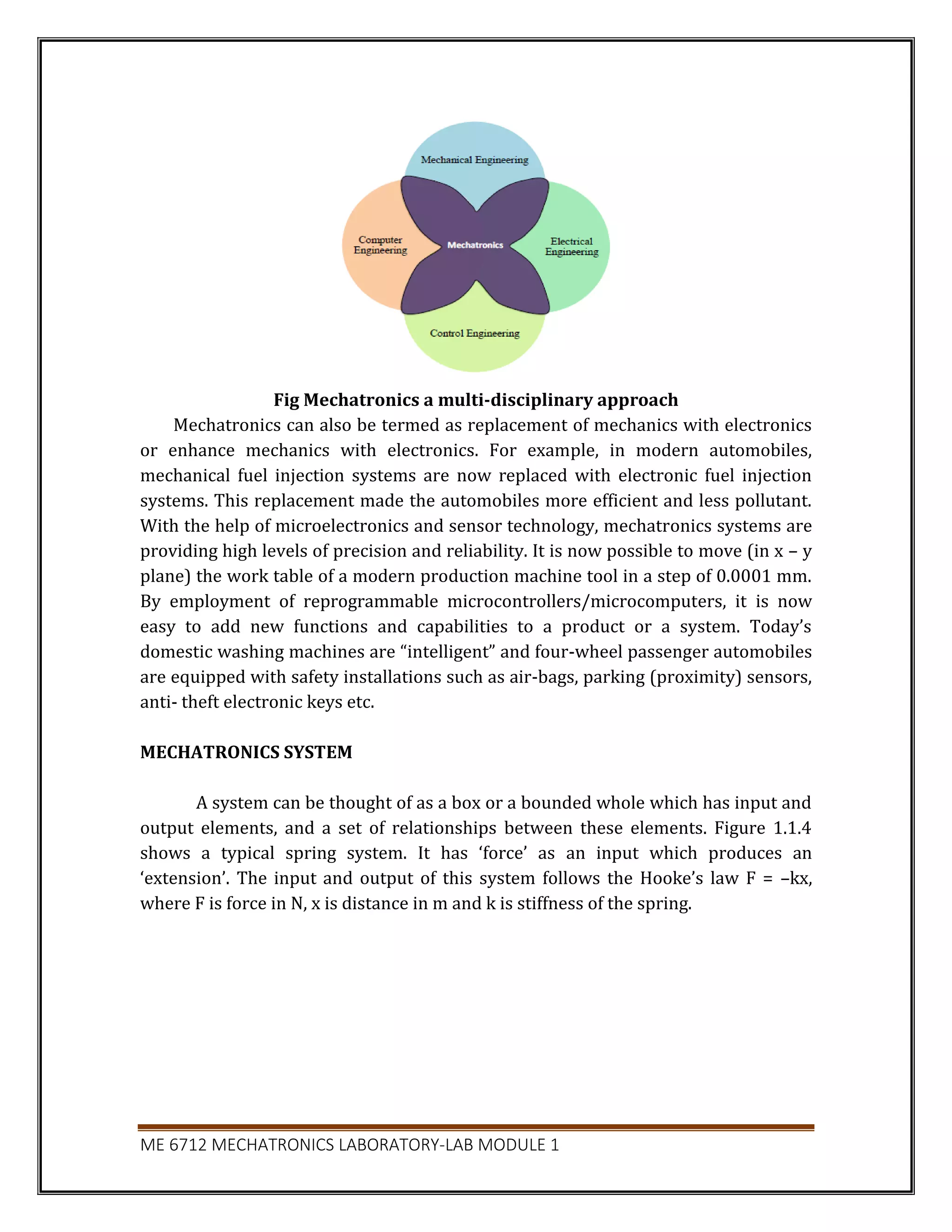 Mechatronics lab | PDF