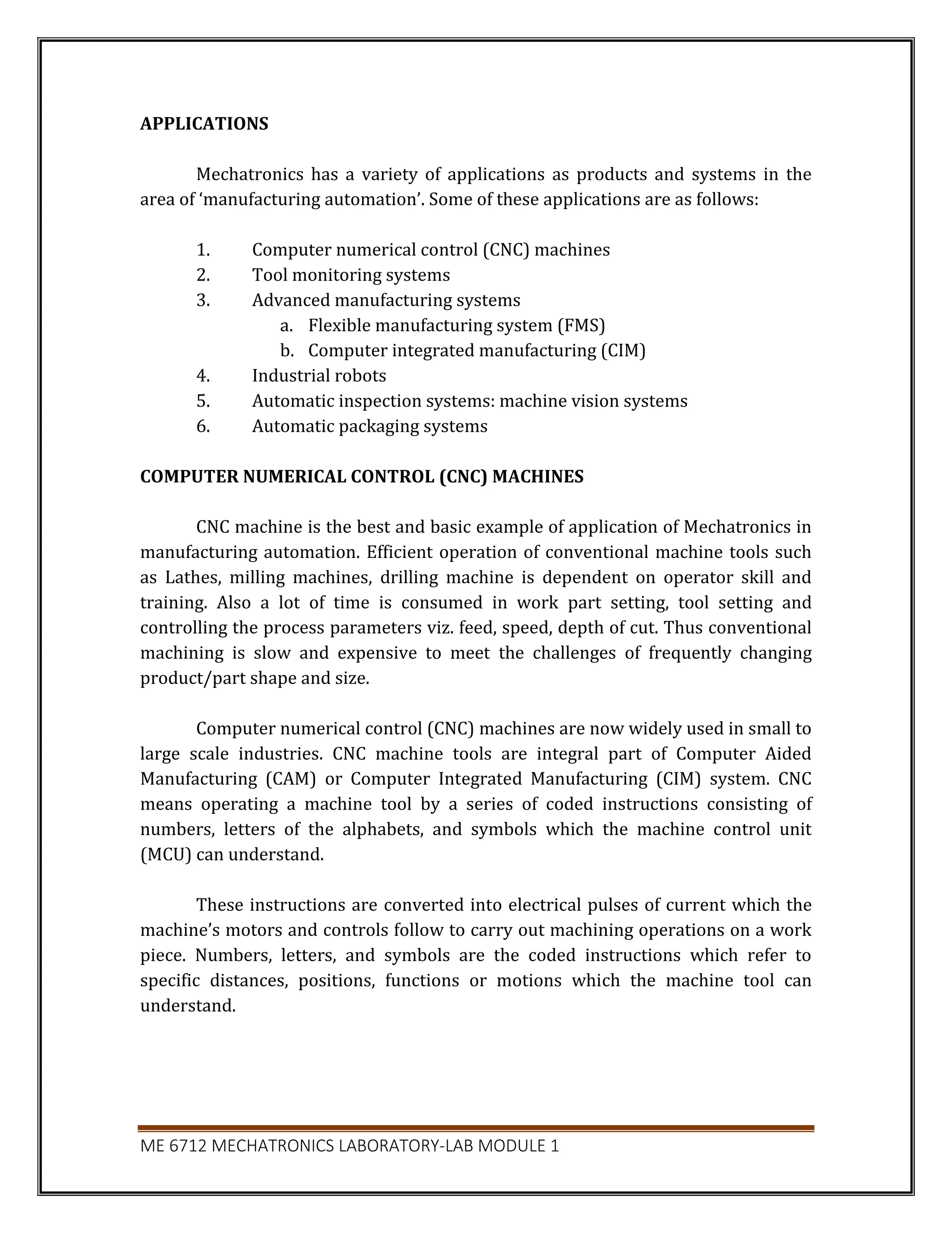 Mechatronics lab | PDF