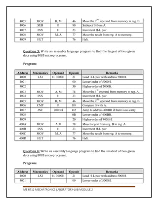 Mechatronics lab | PDF
