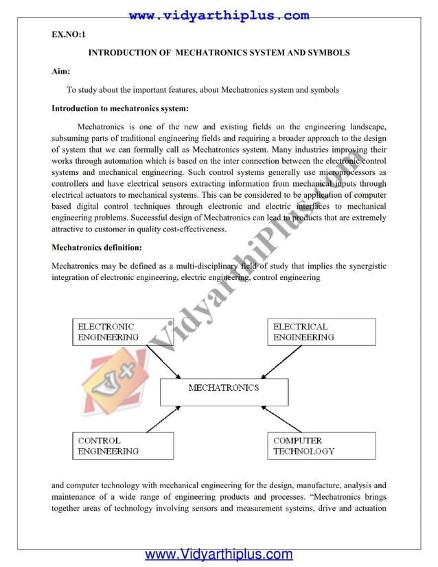 Mechatronics lab manual | PDF
