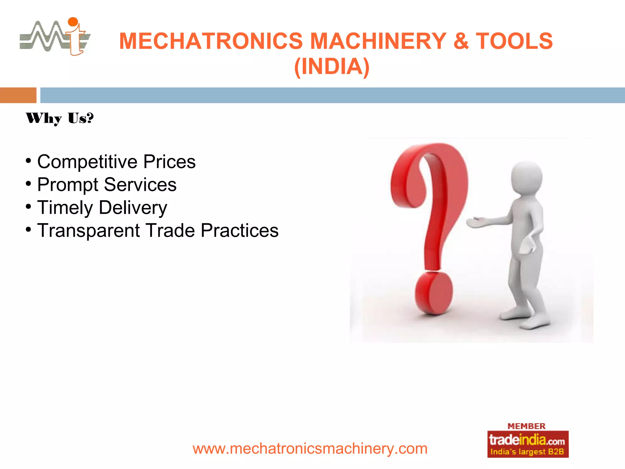 Mechatronics Machinery & Tools India | PPT