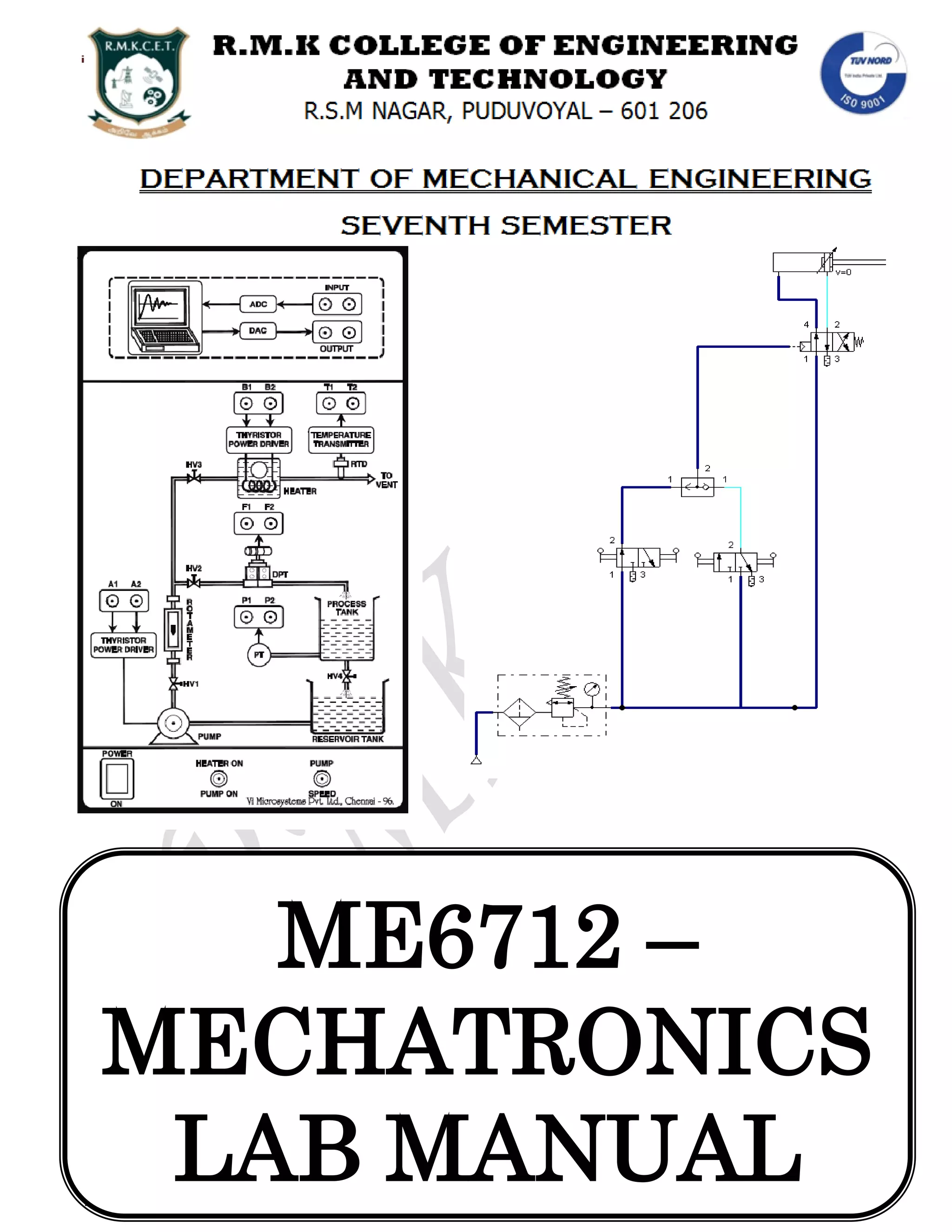 Mechatronics students manual 2013 reg updated | PDF