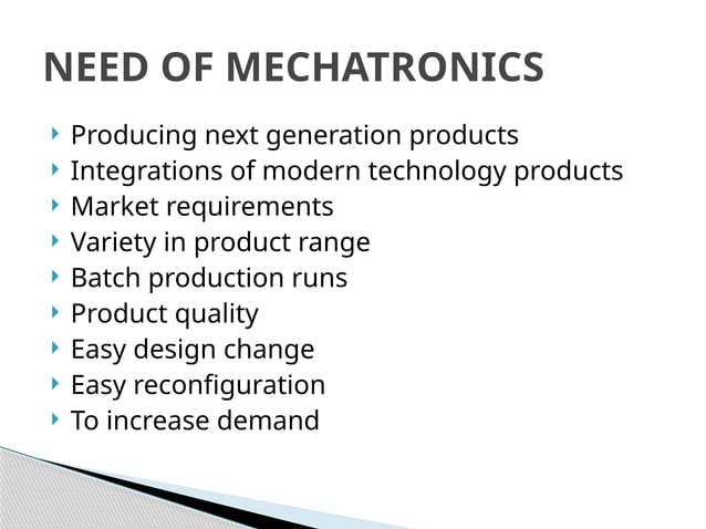 MECHATRONICS unit 1.pptx. Types of sensors | PPT
