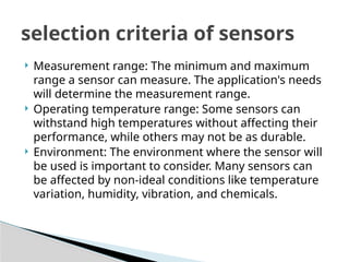 MECHATRONICS unit 1.pptx. Types of sensors | PPTX
