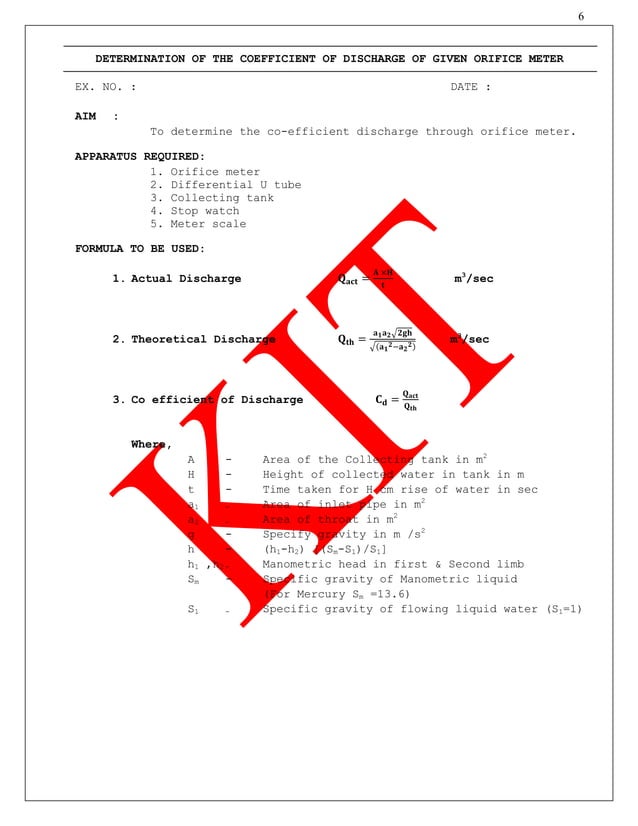 Mech CE6461 FMM lab_manual | PDF