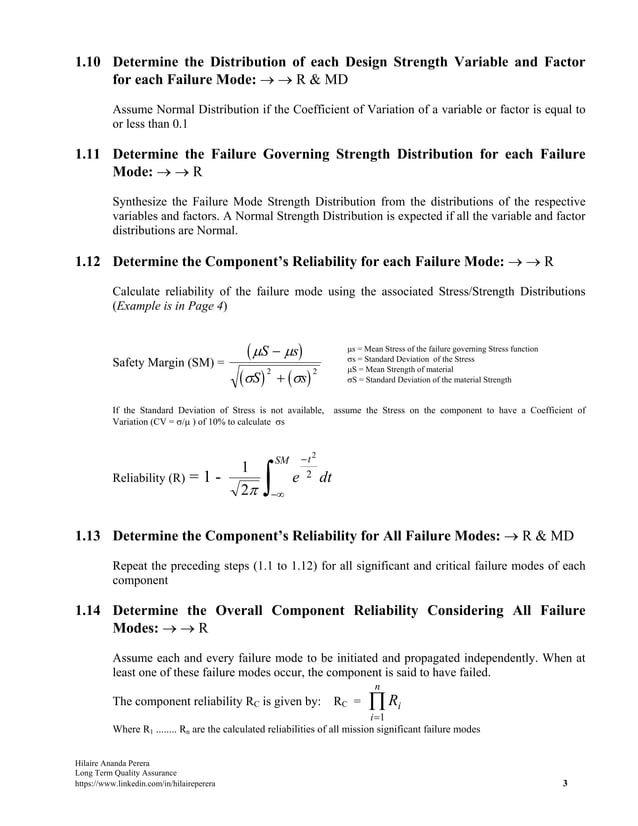 Reliability Prediction Procedure for Mechanical Components