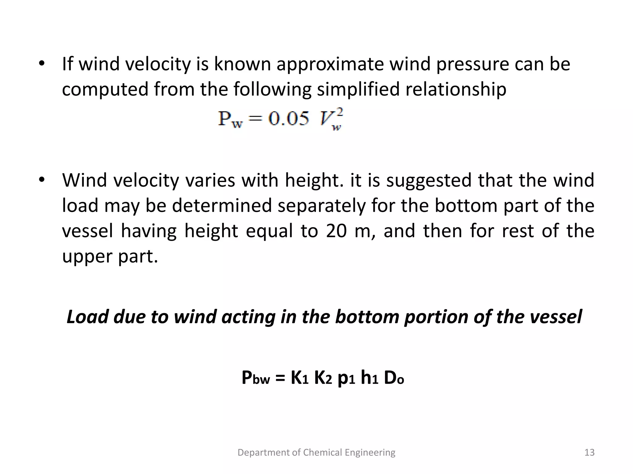 Design of Tall Vessels (Distillation columns) | PPTX