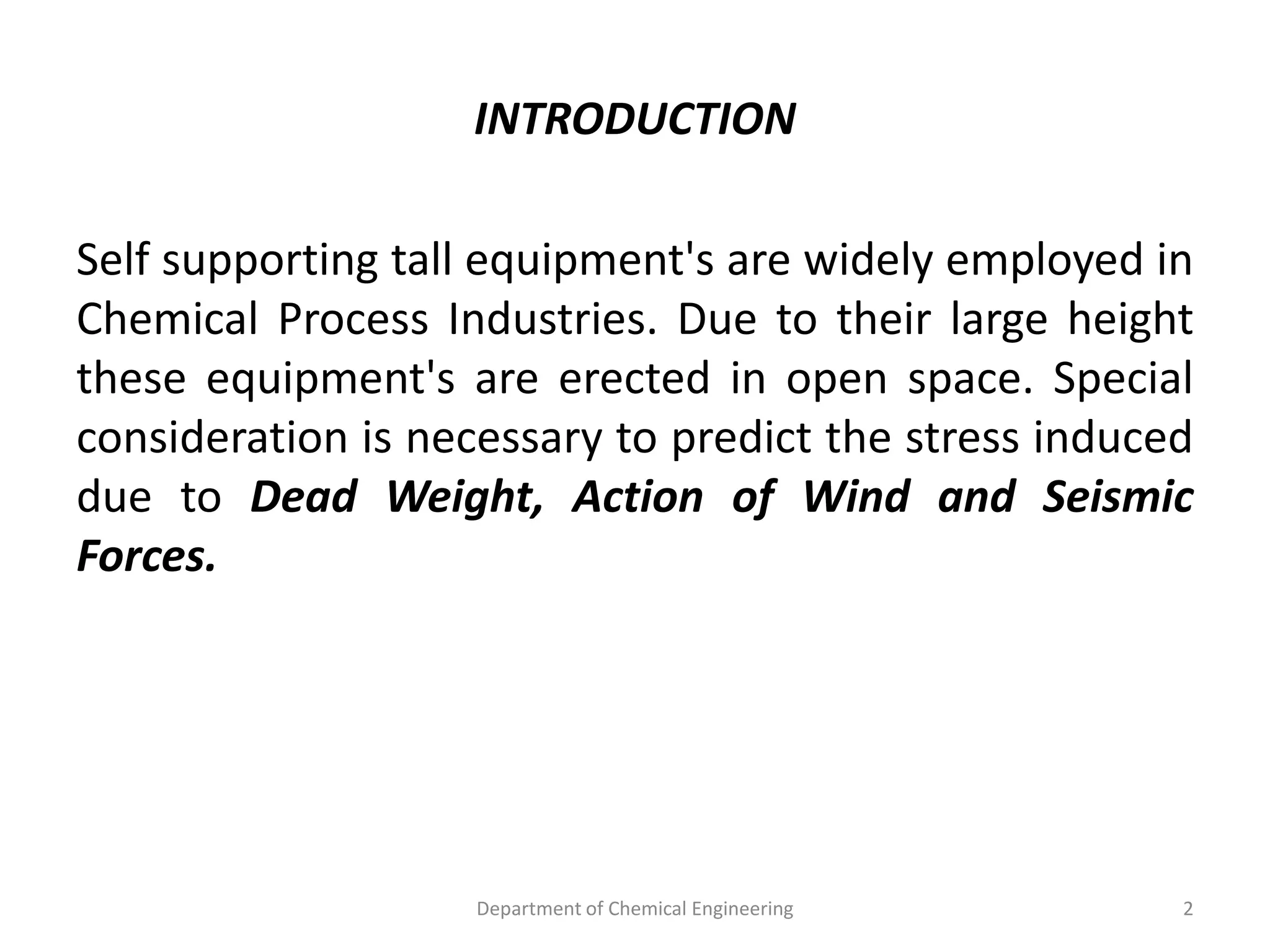 Design of Tall Vessels (Distillation columns) | PPTX