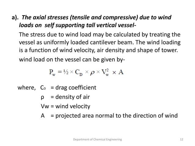 Design of Tall Vessels (Distillation columns) | PPTX