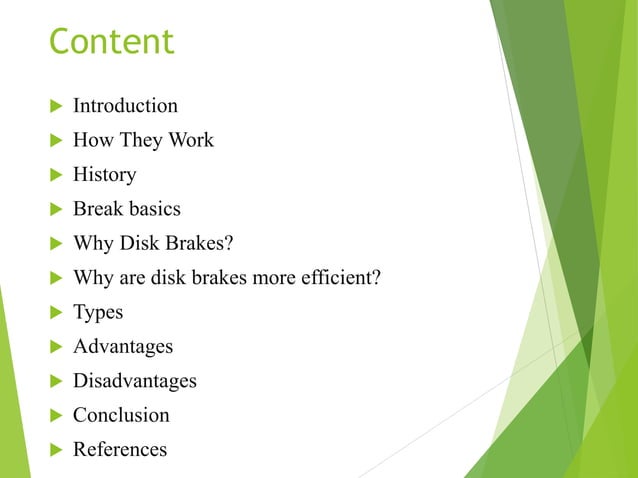 Mech disc brakes ppt | PPTX | Auto Parts | Automotive