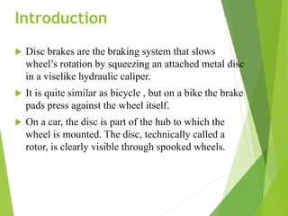 Mech disc brakes ppt | PPTX