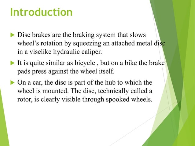 Mech disc brakes ppt | PPTX | Auto Parts | Automotive