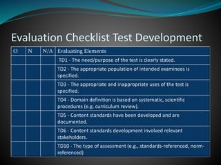 M&E Checklist | PPTX