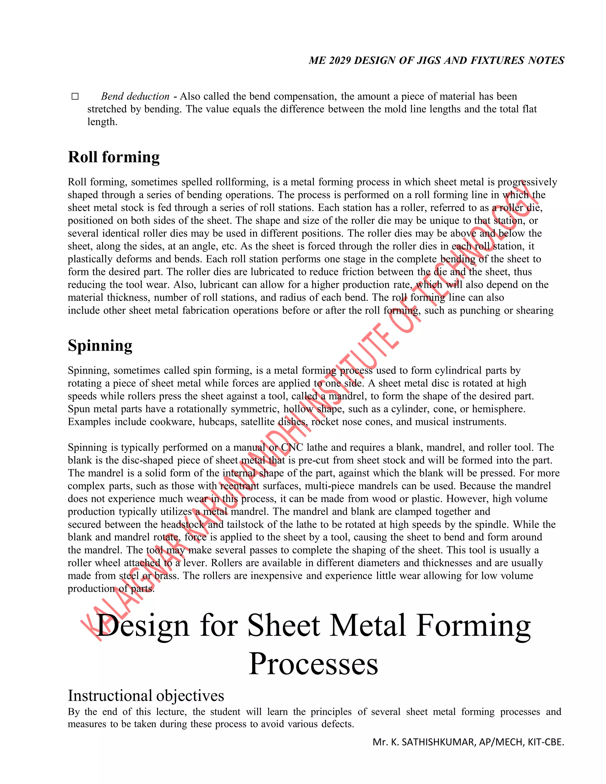 ME 2029 - DESIGN OF JIGS AND FIXTURES NOTES BY Mr.K.SATHISHKUMAR/AP ...