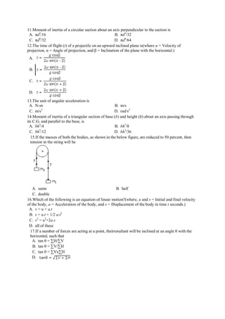 Mechanical objective questions | PDF