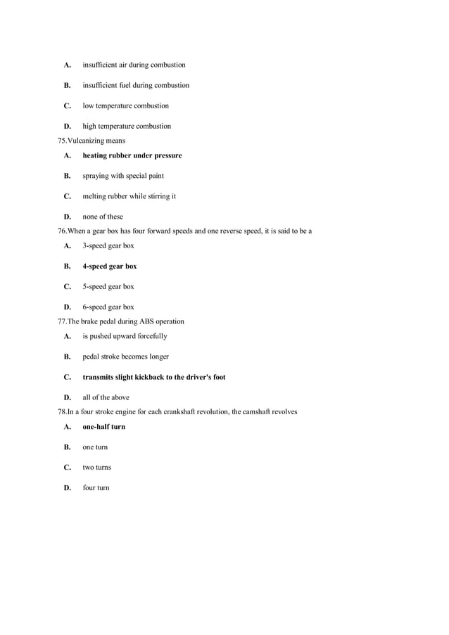Mechanical objective questions | PDF