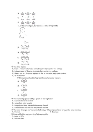 Mechanical objective questions | PDF