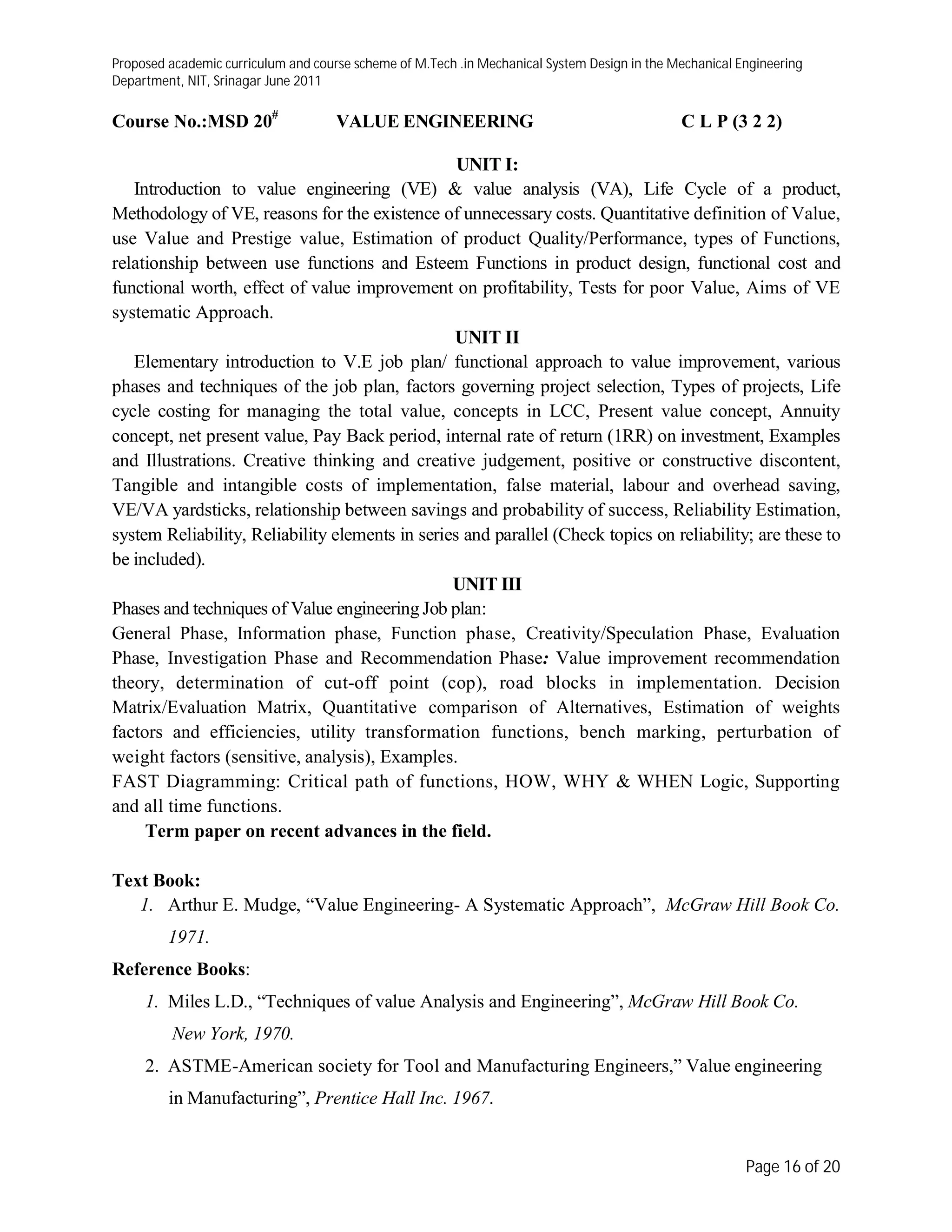 Mech syllabus mtech | PDF
