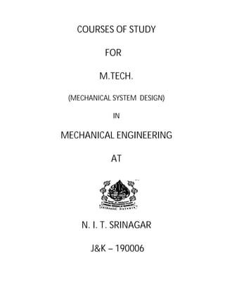 Mech syllabus mtech | PDF