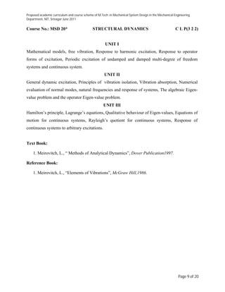 Mech syllabus mtech | PDF