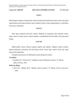 Mech syllabus mtech | PDF