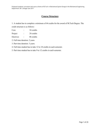Mech syllabus mtech | PDF