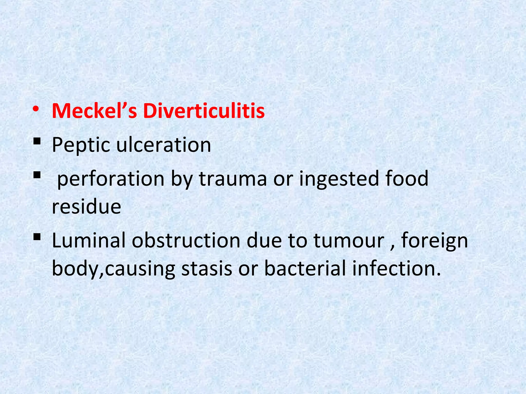 Meckel’s diverticulum | PPT