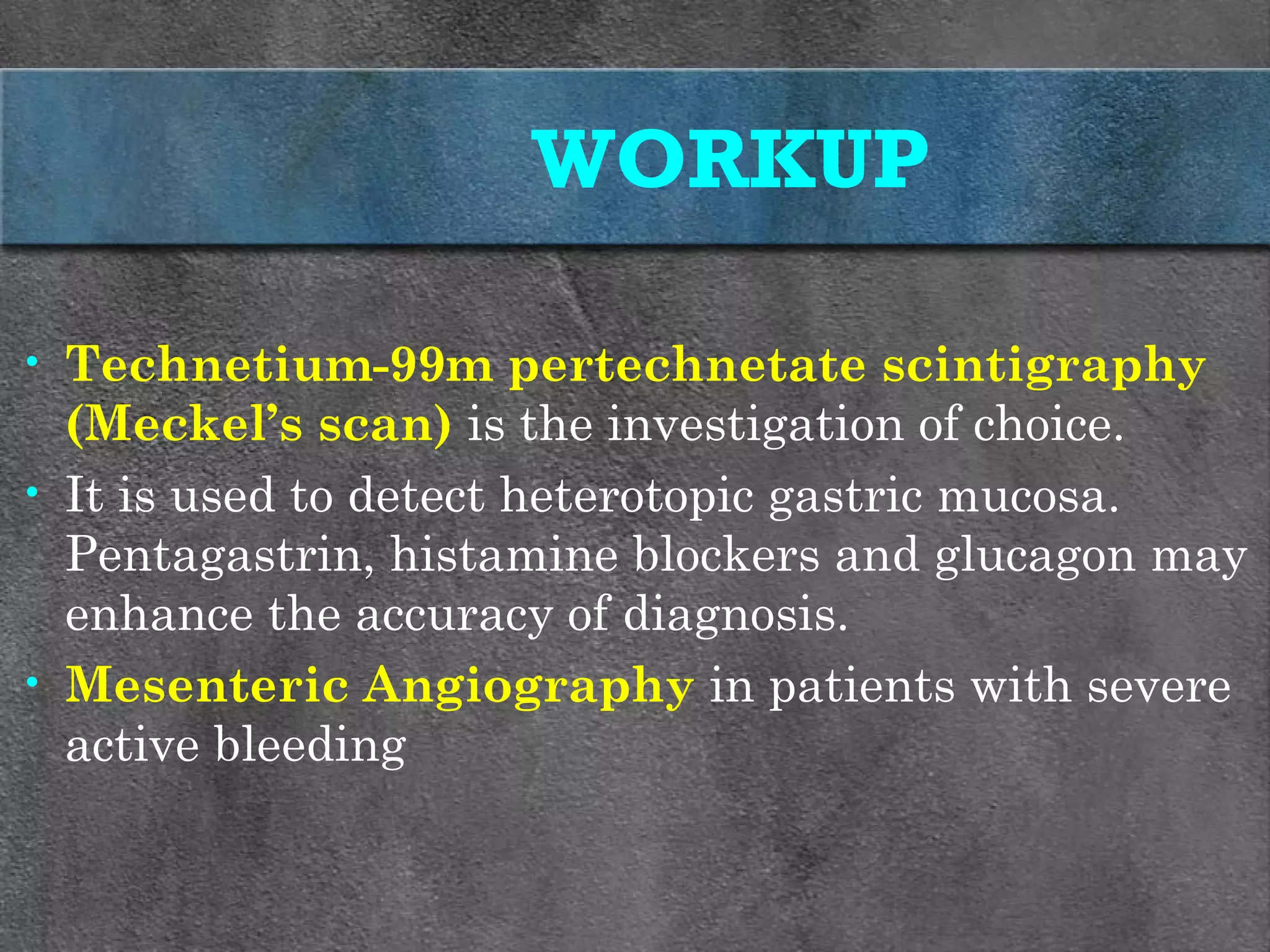 Meckel's Diverticulum - Pediatric Surgery | PPT