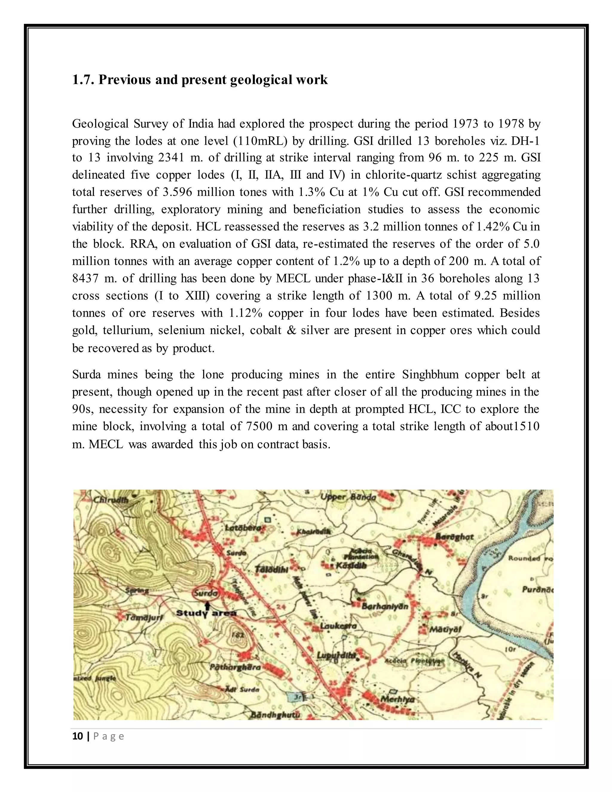 Dissertation on surda mines jharkhand under MECL-2014 | DOCX