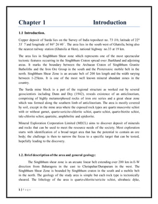 Dissertation on surda mines jharkhand under MECL-2014 | DOCX