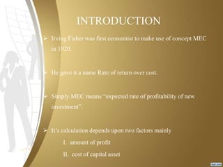 marginal efficiency of capital | PPTX