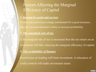 marginal efficiency of capital | PPTX