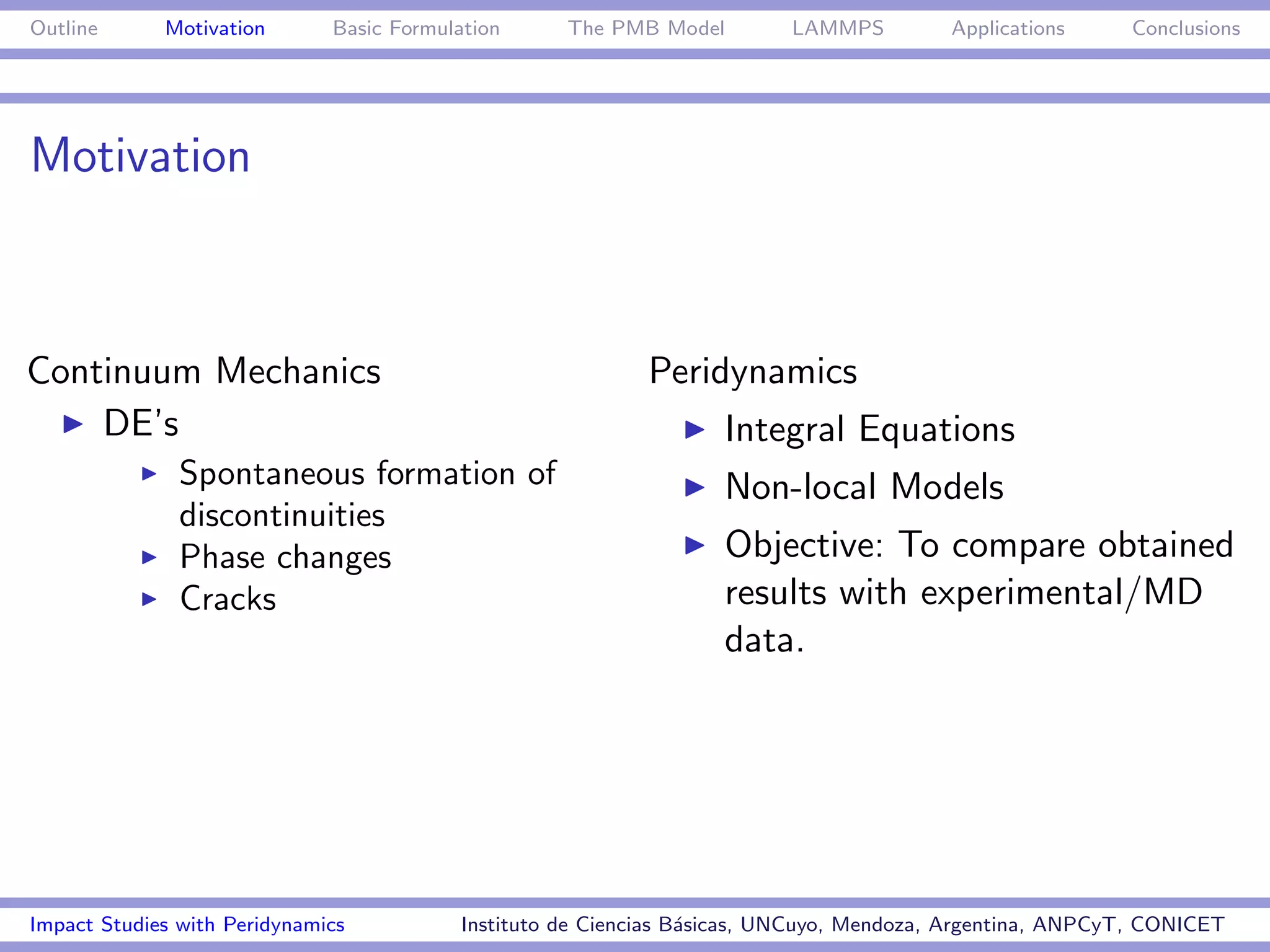 Peridynamics MECOM 2012 presentation | PDF