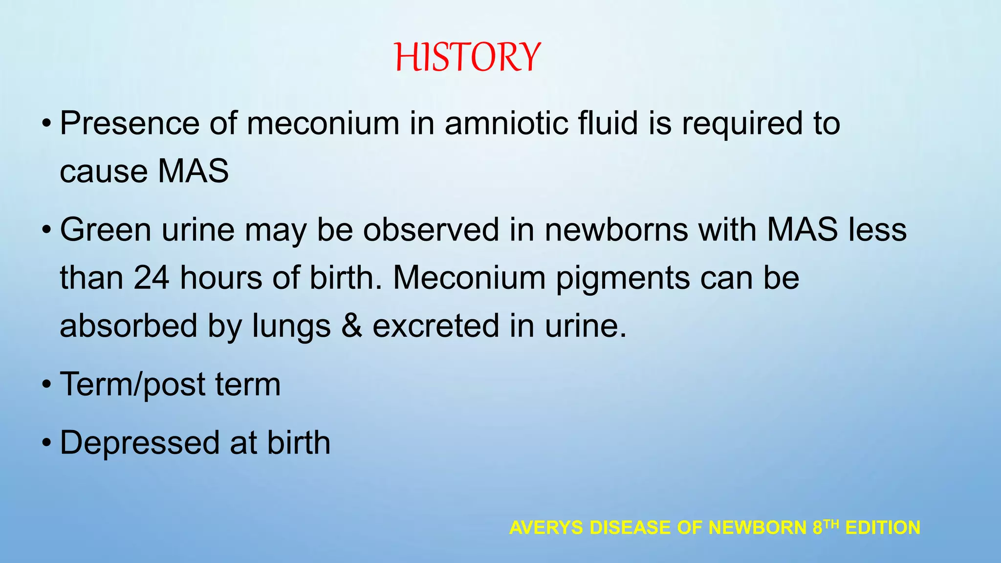 Meconium aspiration syndrome | PPTX