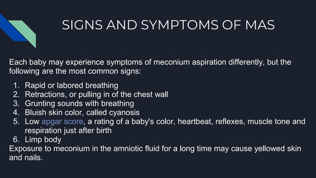 Meconium Aspiration Syndrome|MAS in neonates | PPT