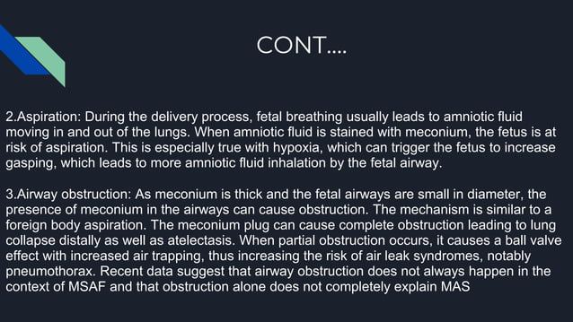 Meconium Aspiration Syndrome|MAS in neonates | PPT