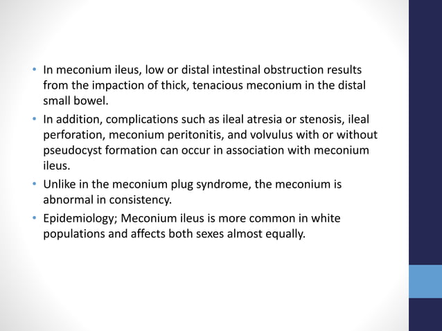 Meconium plug + Meconium ileus. Current overview | PPTX | Pregnancy ...