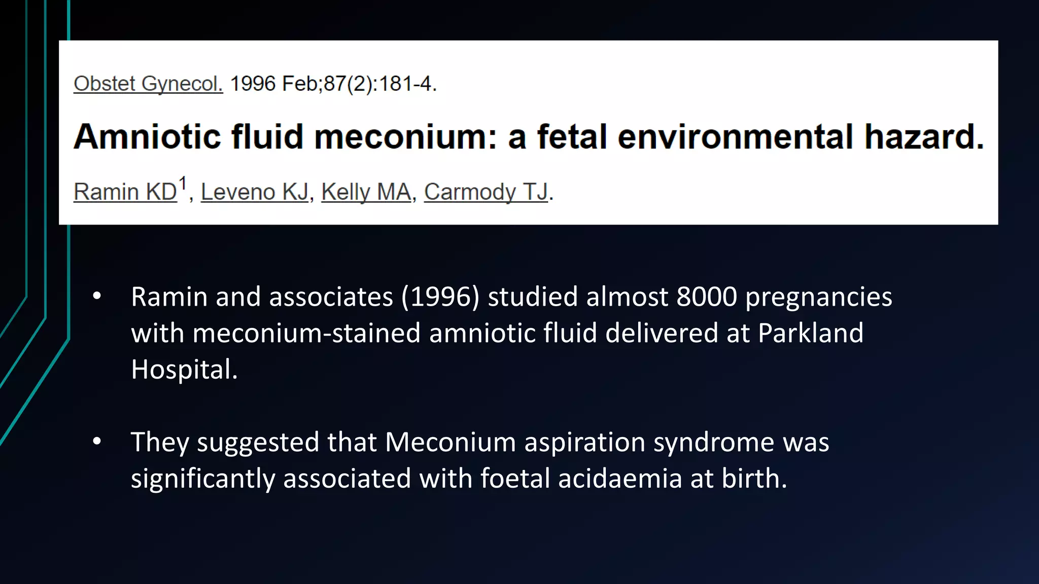 MECONIUM STAINED AMNIOTIC FLUID | PPTX