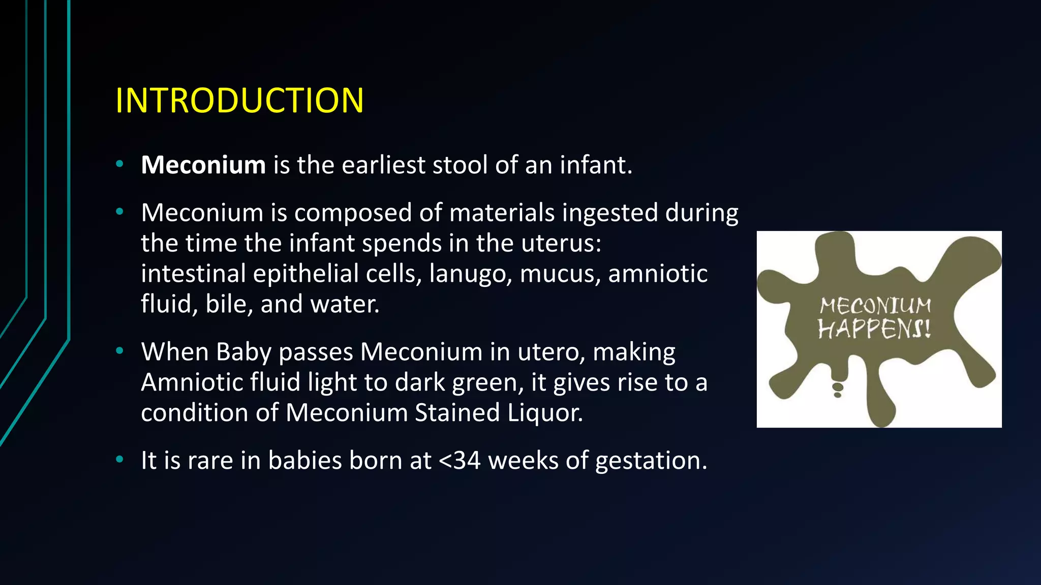 MECONIUM STAINED AMNIOTIC FLUID | PPTX
