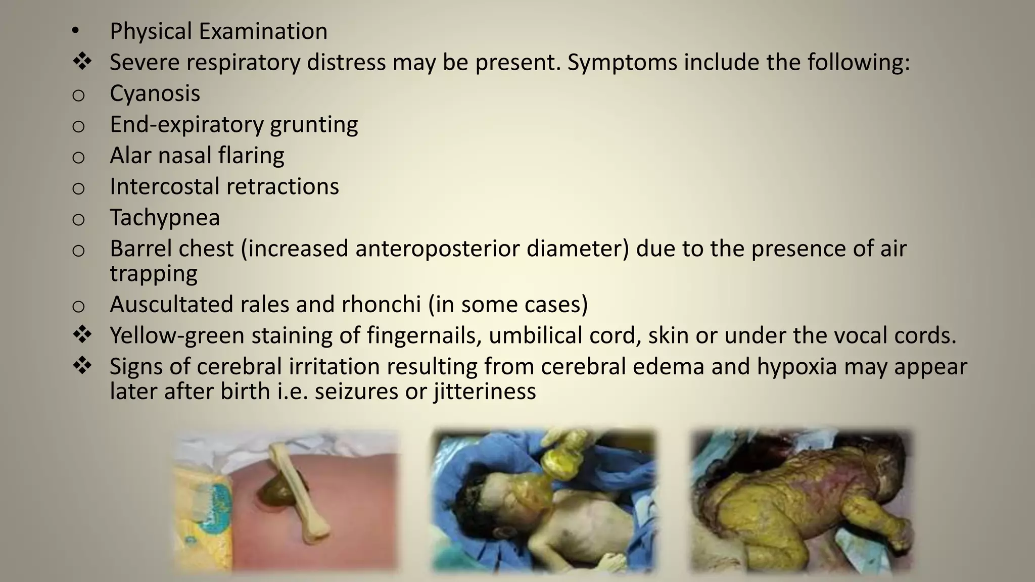 Meconium stained amniotic fluid aspiration syndrome | PPTX