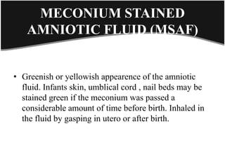 Meconium stained amniotic fluid with meconium aspiration syndrome by ...