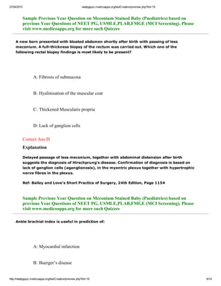 Meconium stained baby sample questions based on neet pg , usmle, plab ...