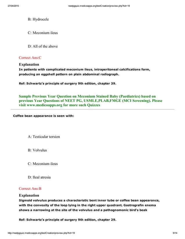 Meconium stained baby sample questions based on neet pg , usmle, plab ...