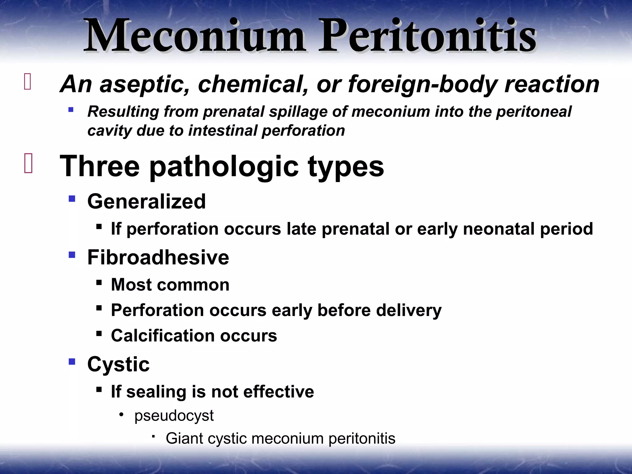 Meconium syndrome and short bowel syndrome | PPT